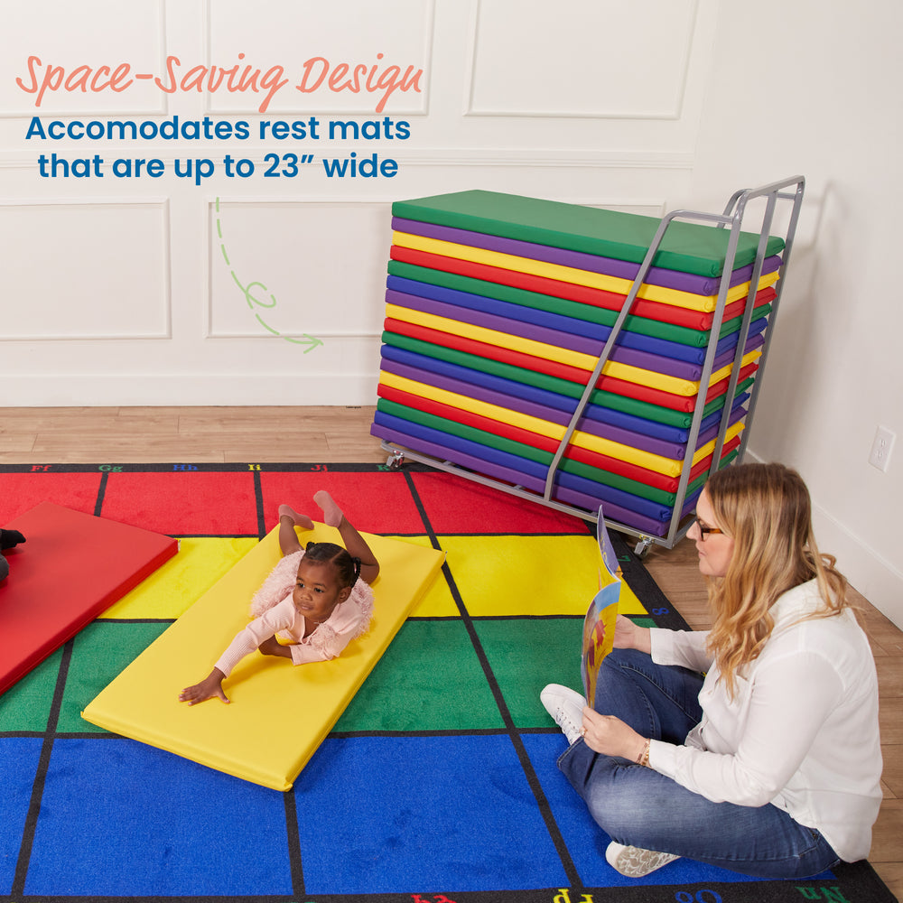 Rest Mat Storage Trolley with Locking Wheels