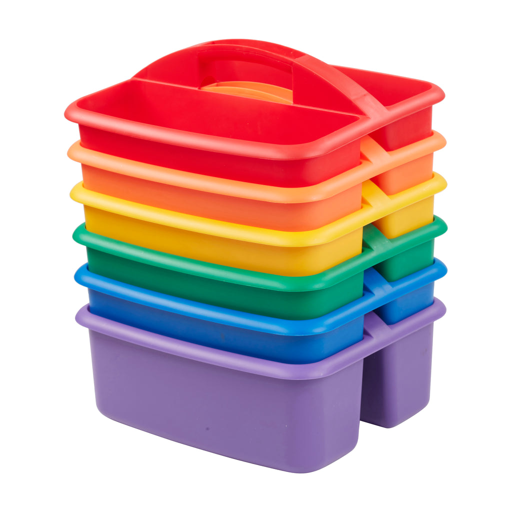 2-Compartment Storage Caddy, Large, Supply Organizer, 6-Pack
