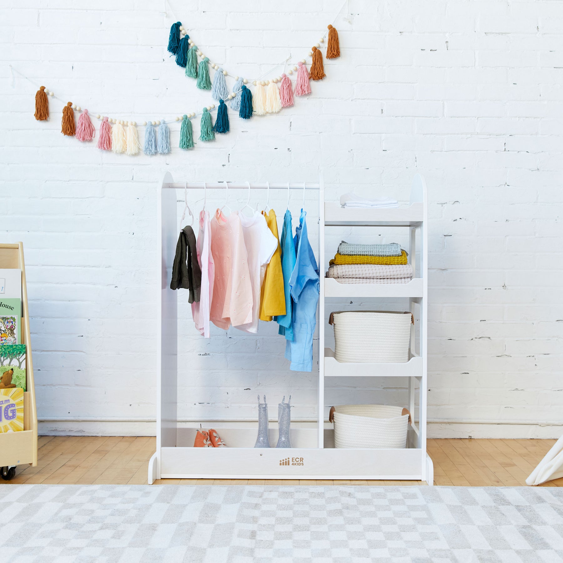 Dress-Up Center with Mirror Costume Organizer