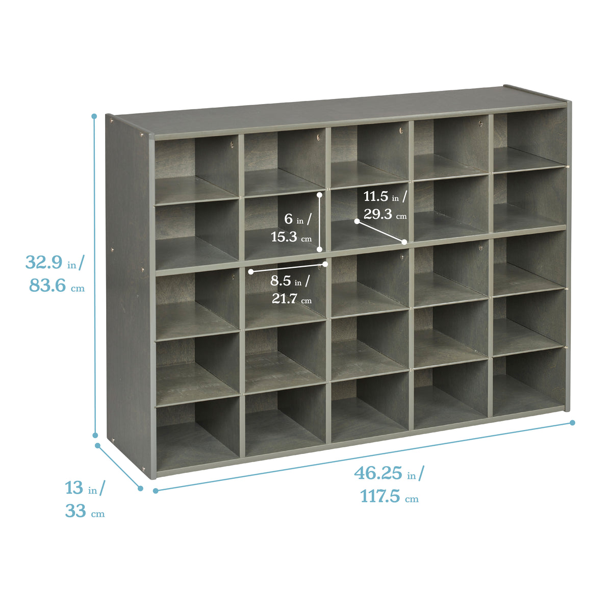 Streamline 25 Cubby Tray Storage Cabinet, 5x5, Classroom Furniture
