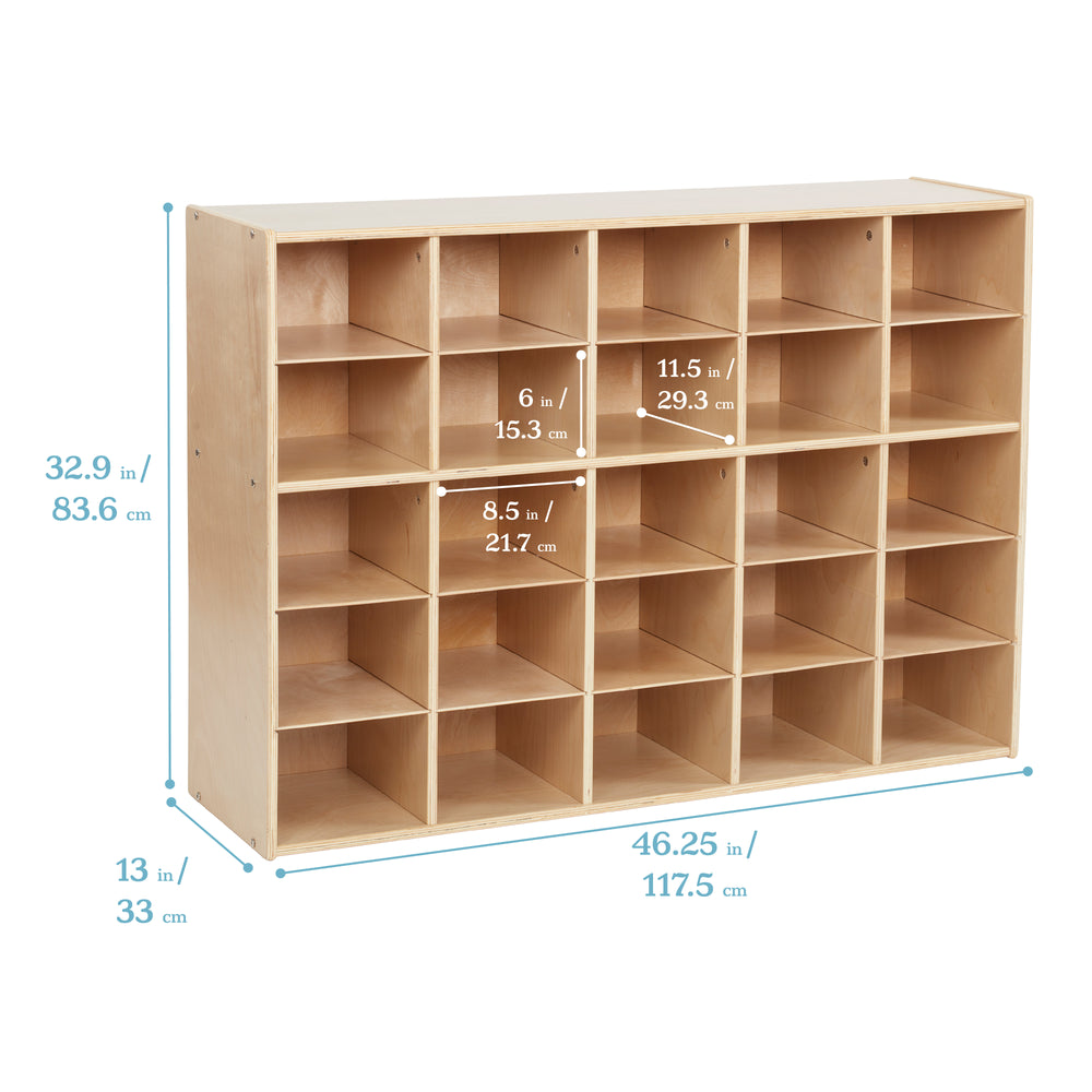 Streamline 25 Cubby Tray Storage Cabinet, 5x5, Classroom Furniture