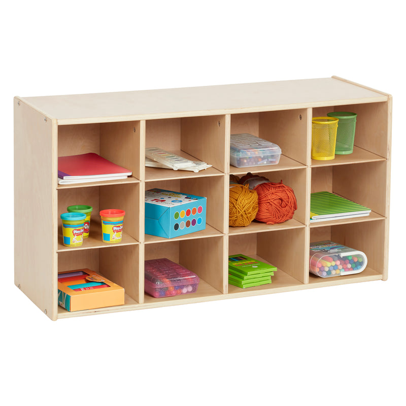 Streamline 12 Cubby Tray Storage Cabinet, 3x4