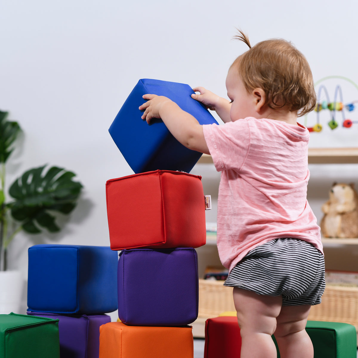 Patchwork Toddler Stacking Blocks, 12-Piece