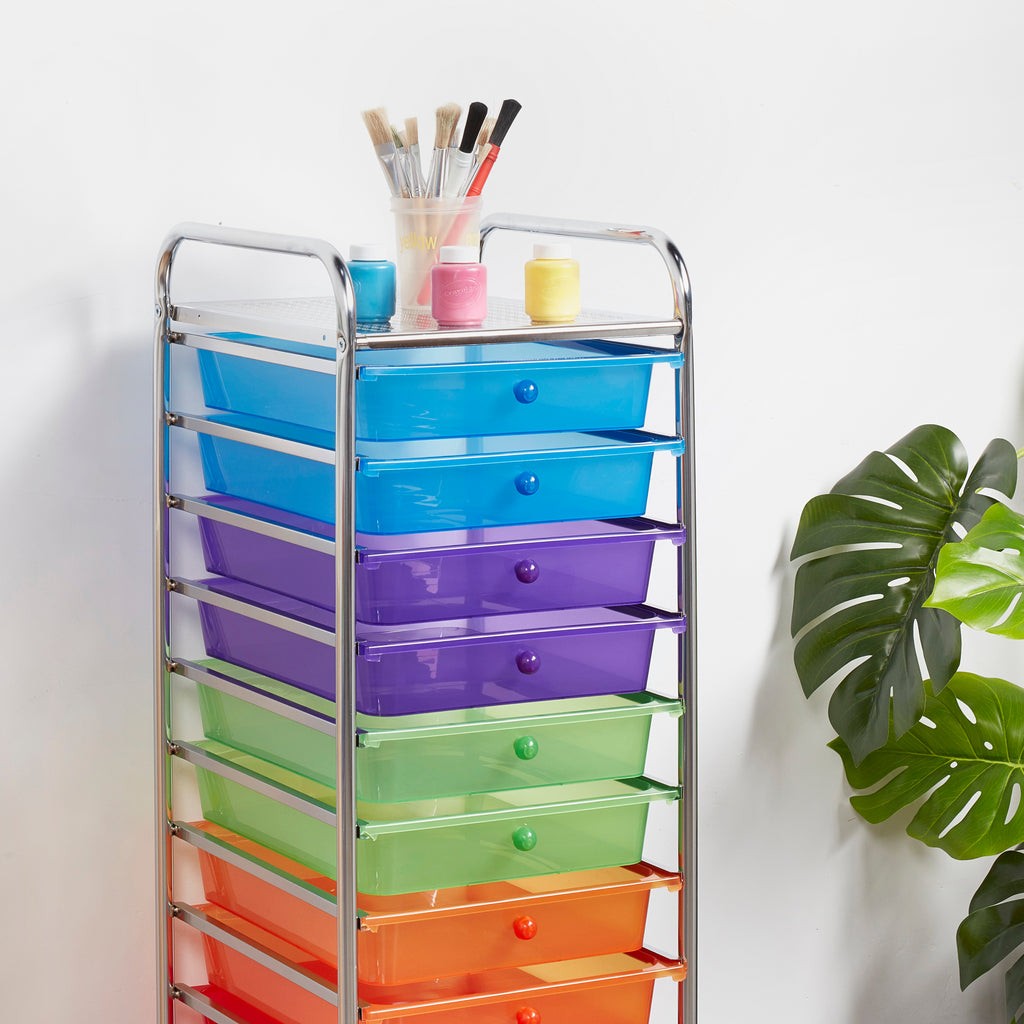 10-Drawer Mobile Organizer, Storage Cart