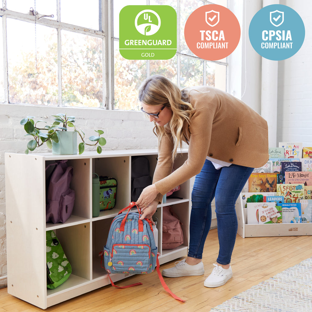 8-Compartment Mobile Backpack Storage Cabinet