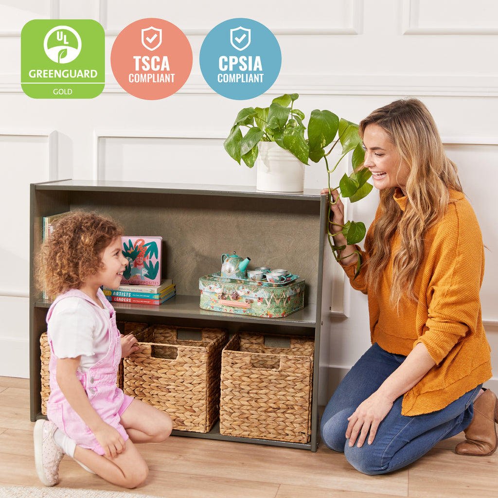 Streamline 2-Shelf Storage Cabinet with Back, 30in High