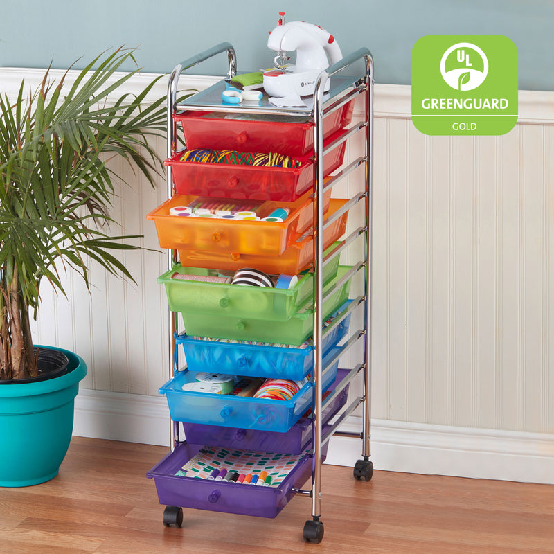 10-Drawer Mobile Organizer, Storage Cart