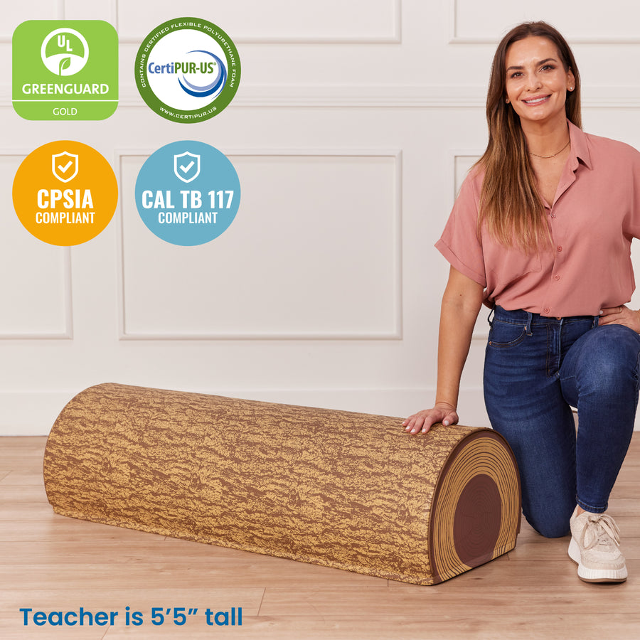 Tree Log Nature-Inspired Seating Bench, 12in