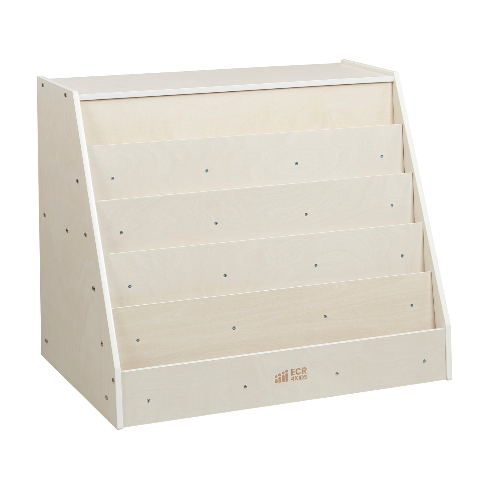 Double-Sided Mobile Book Display with Storage, Classroom Bookshelf