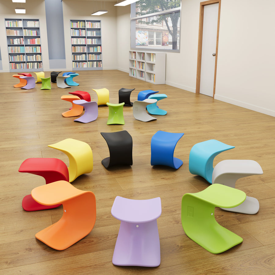 Wave Seat Perch Stool, 14in - 15.1in Seat Height, 2-Pack