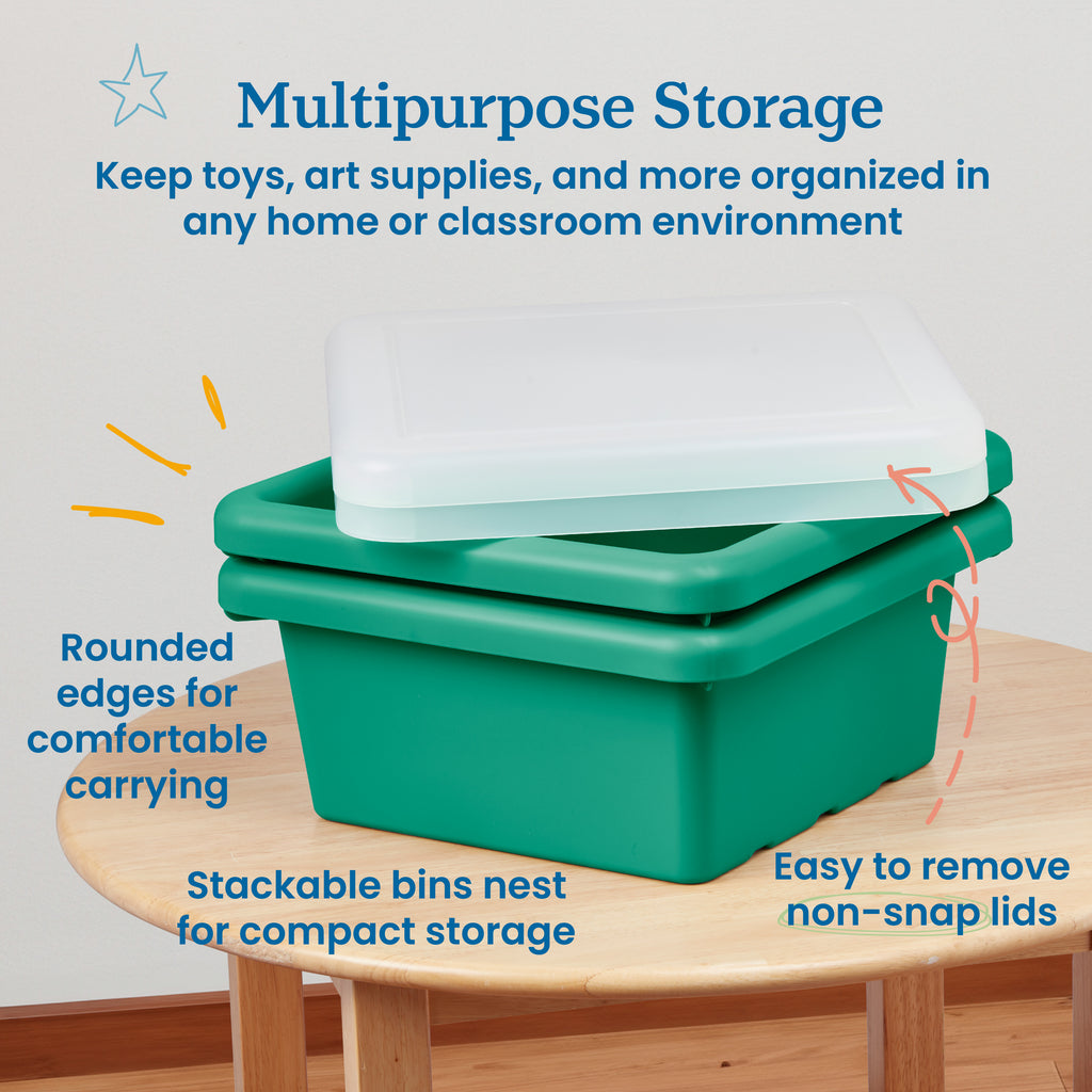 Square Bin with Lid, Storage Containers, 2-Pack