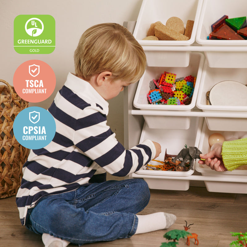 3-Tier Organizer with 9 Bins, Toy Storage