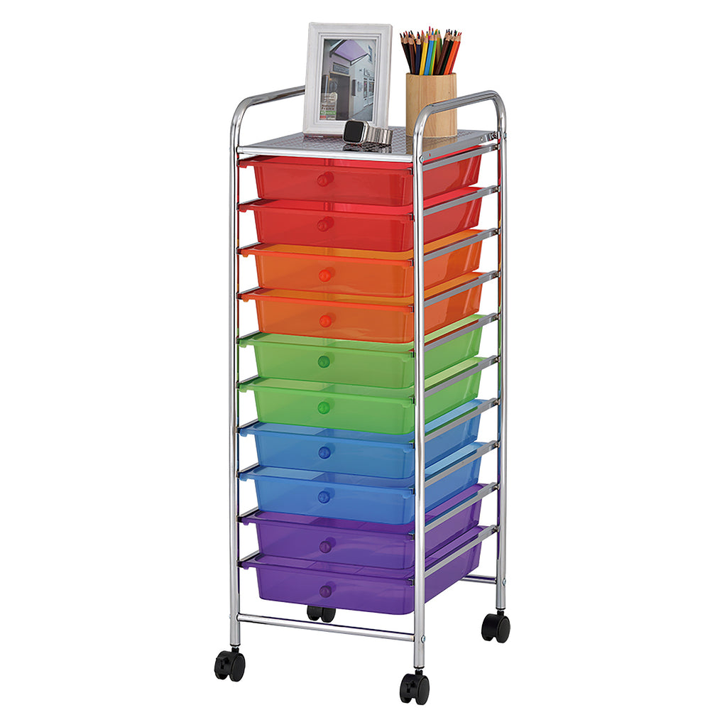10-Drawer Mobile Organizer, Storage Cart