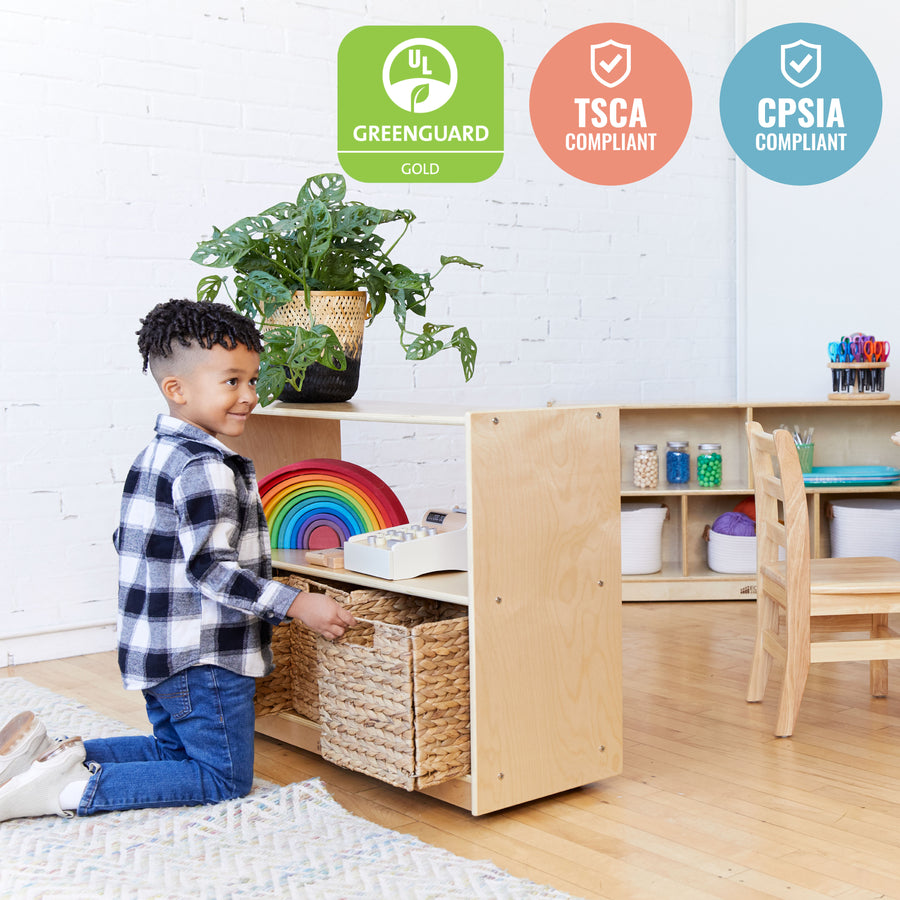 2-Shelf Mobile Double-Sided Storage Cabinet
