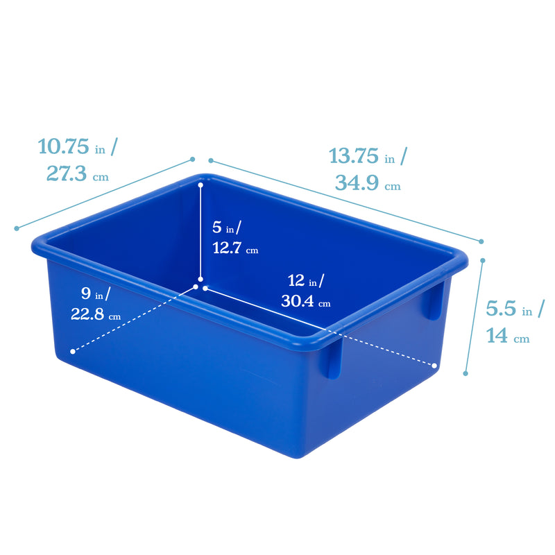 Letter Size Deep Tray with Lid, Flat Storage Bin, 10-Pack